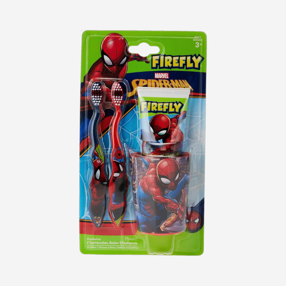 Firefly Marvel Spider-Man - 2 Toothbrushes, Beaker & Toothpaste